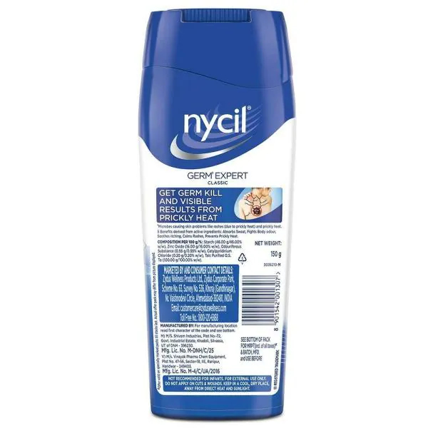 Nycil Classic Germ Expert Prickly Heat Powder 150 g (50 g Free) - JioMart