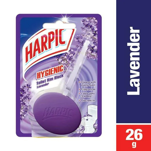 Harpic Hygienic Lavender Toilet Rim Block 26 g - JioMart