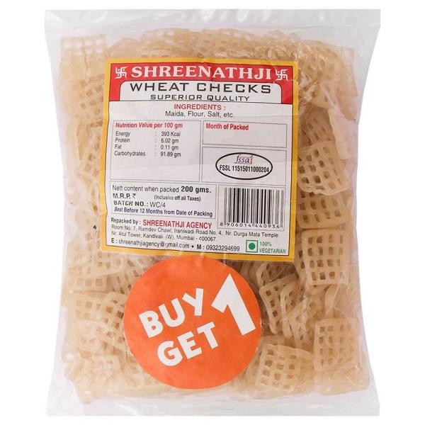 Shreenathji Wheat Checks Fryums 200 g (Buy 1 Get 1) - JioMart