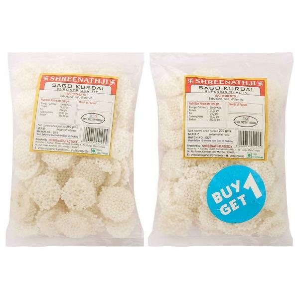 Shreenathji Sago Kurdai Fryums 200 g (Buy 1 Get 1 Free) - JioMart