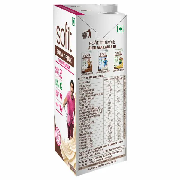 Sofit Vanilla Flavoured Soya Drink 1 L (Tetra Pak) - JioMart