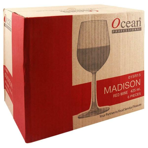 Ocean Madison Transparent Red Wine Stem Glass 425 ml (Set of 6) - JioMart