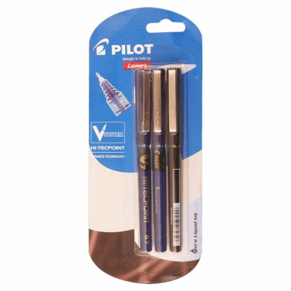 Pilot Hi-techpoint V7 Ballpoint Pen (2 Blue+1 Black) - JioMart