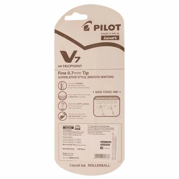 Pilot Hi-techpoint V7 Ballpoint Pen (2 Blue+1 Black) - JioMart