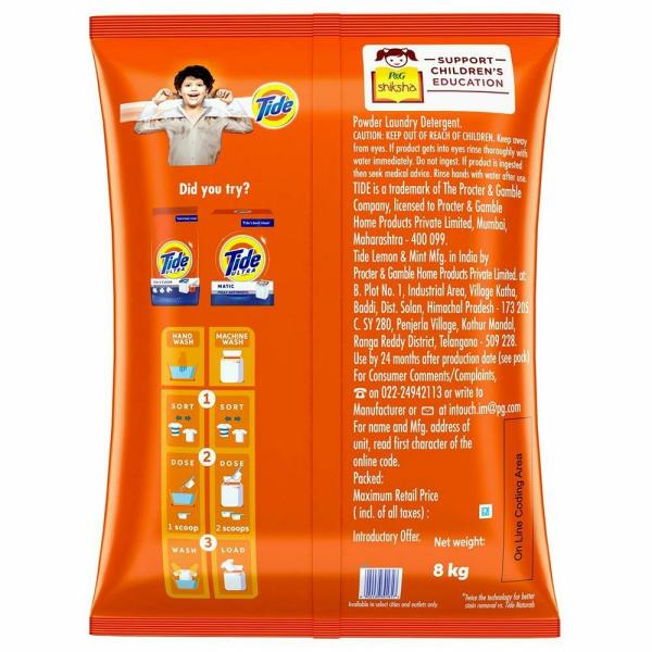 Tide Plus Lemon & Mint Detergent Powder 6 kg (Get 2 kg Free) - JioMart