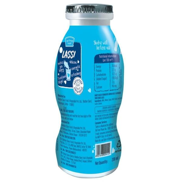 Mother Dairy Sweetened Lassi 200 ml (Bottle) - JioMart