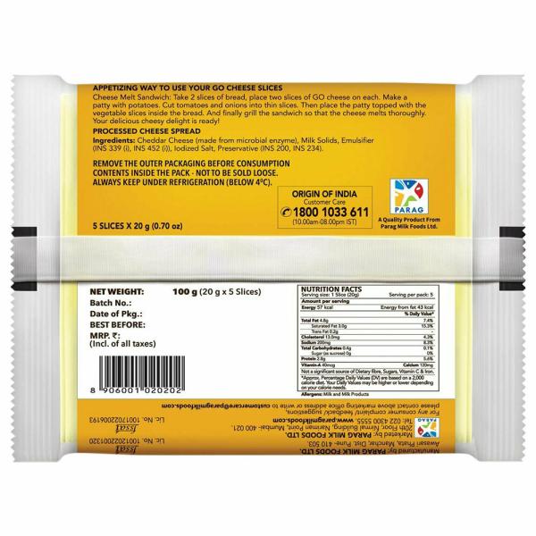 Go Cheese Slices 100 g (Pack) - JioMart