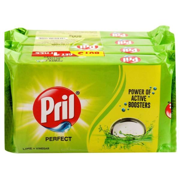 Pril Lime & Vinegar Dishwash Bar 200 g (Buy 3 get 1 Free) - JioMart