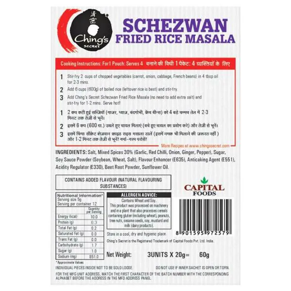 Ching's Secret Schezwan Fried Rice Miracle Masala 60 g - JioMart