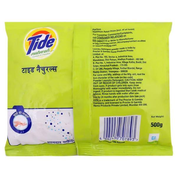 Tide Naturals Lemon & Chandan Detergent Powder 500 g - JioMart