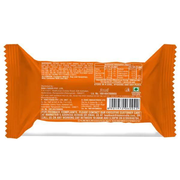 Dukes Cream 4 Fun Orange Sandwich Biscuits 29.17 g - JioMart
