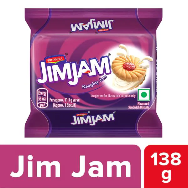 Britannia Treat Jim Jam Sandwich Biscuits 138 g - JioMart
