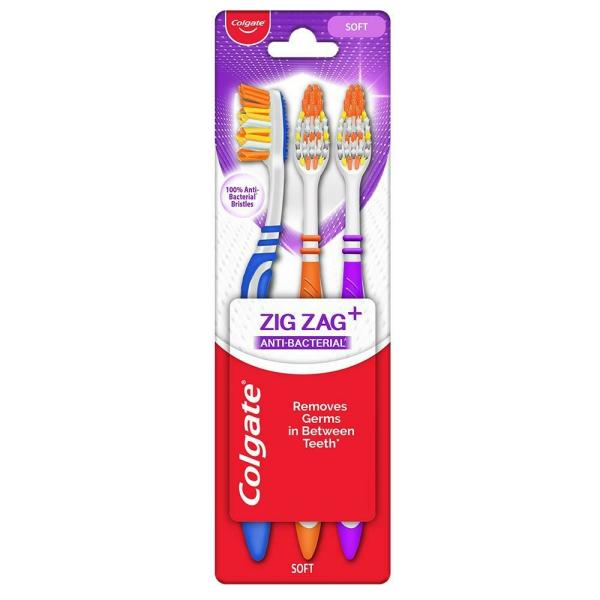 Colgate (Assorted) Zig Zag (Soft) Toothbrush (Pack of 3) - JioMart