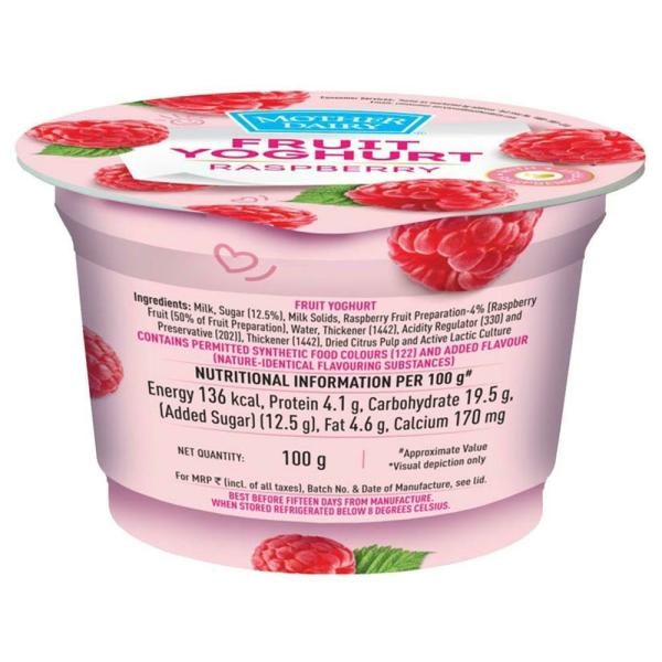 Mother Dairy Raspberry Yogurt 100 g (Cup) - JioMart