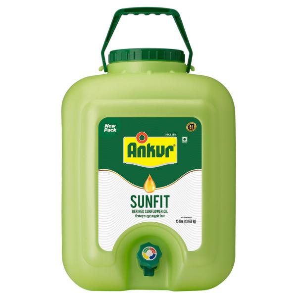 Ankur Sunfit Refined Sunflower Oil 15 L - JioMart