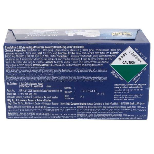 All Out Ultra Power+ Slider Mosquito Repellent Machine+ Refill 45 ml ...