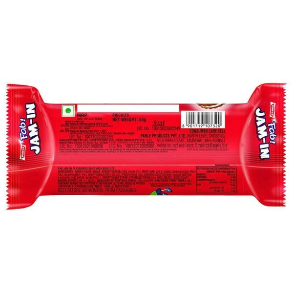 Parle Fab Jam In Cream Biscuits 55 g - JioMart