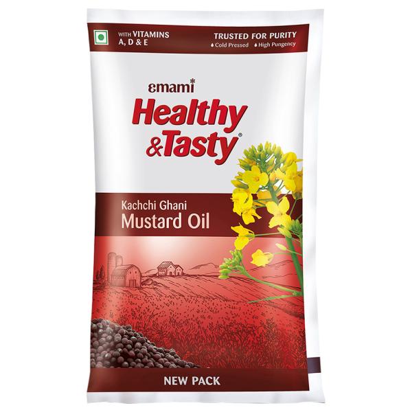 Emami Healthy & Tasty Kachi Ghani Mustard Oil 1 L (Pouch) - JioMart