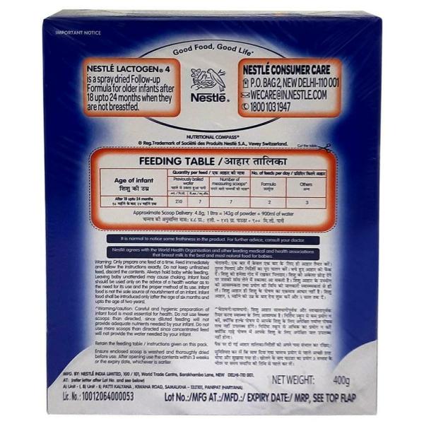 Lactogen 4 Infant Follow-up Formula Powder (18 - 24 Months) 400 g - JioMart