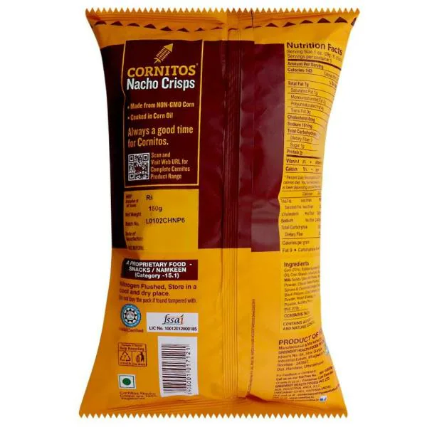 Cornitos Cheese and Herbs Nacho Crisps 150 g - JioMart