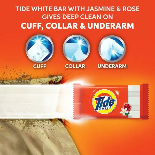 Tide White Detergent Bar 200 g (Pack of 5) - JioMart