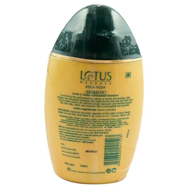 Lotus Kera-Veda Neemactiv Neem & Reetha Anti-Dandruff Shampoo 150 ml ...