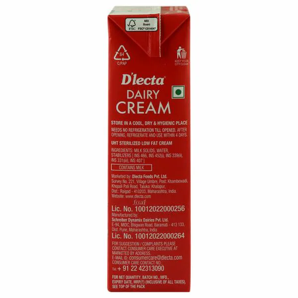 D'lecta Dairy Cream 1 L (Tetra Pak) - JioMart