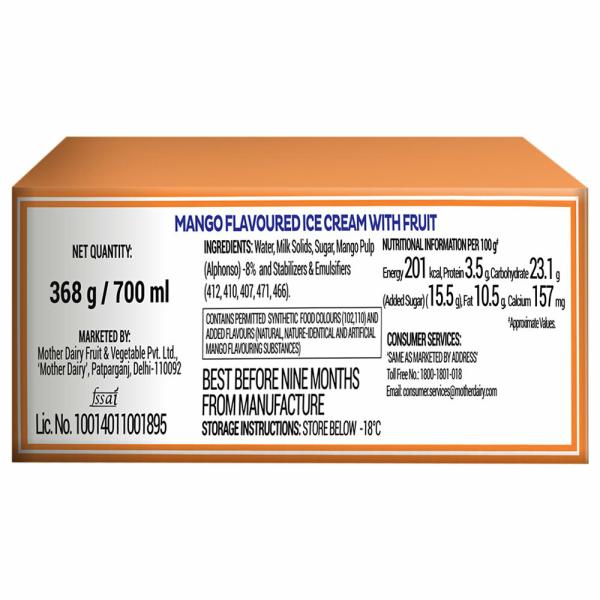 Mother Dairy Mango Magic Ice Cream 700 ml (Carton) (Buy 1 Get 1 Free ...