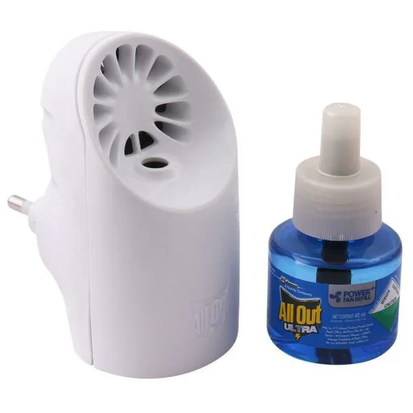 All Out Ultra Power+ Fan Mosquito Repellent Machine + Refill 45 ml ...