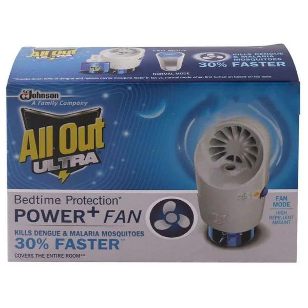All Out Ultra Power+ Fan Mosquito Repellent Machine + Refill 45 ml ...
