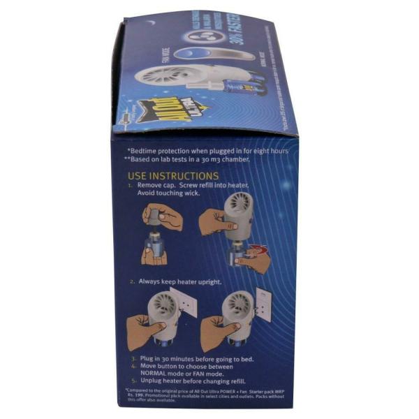 All Out Ultra Power+ Fan Mosquito Repellent Machine + Refill 45 ml ...