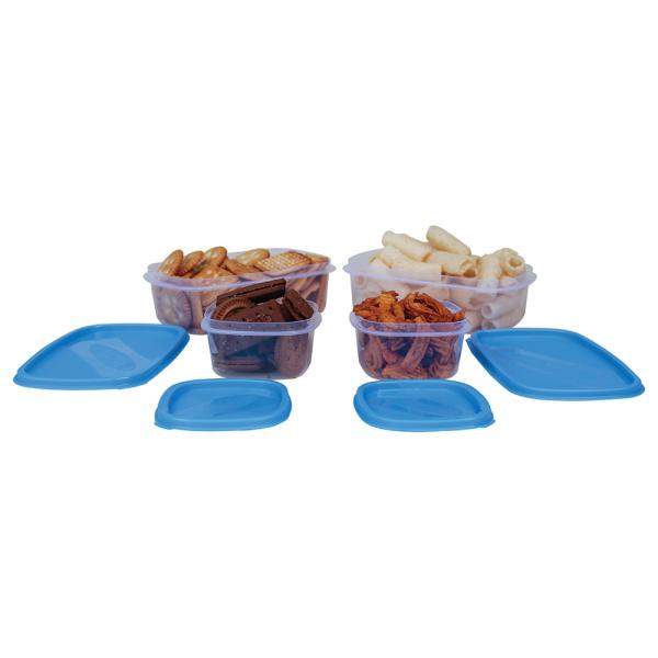Princeware Assorted Colour Plastic Container Set 568 ml (4 pcs) - JioMart
