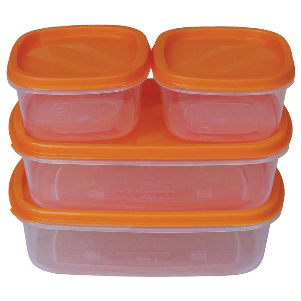 Princeware Assorted Colour Plastic Container Set 568 ml (4 pcs) - JioMart