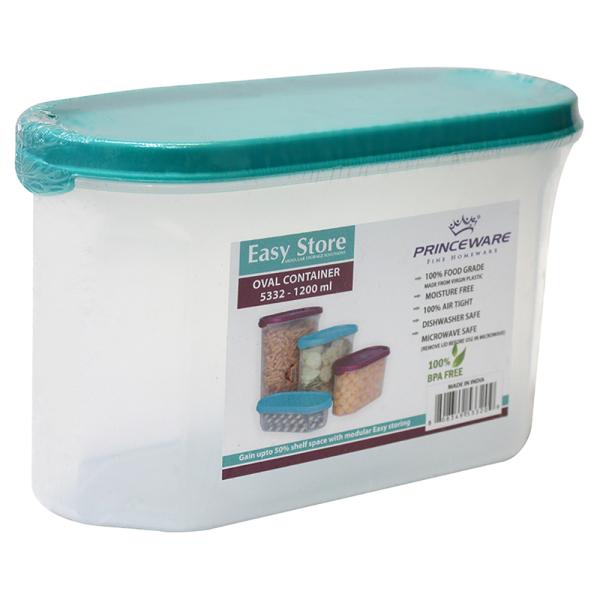 Princeware Easy Store Assorted Colour Oval Plastic Container 1.2 L ...