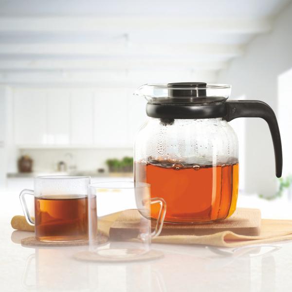 Borosil Classic Round Carafe and Mugs Tea Set (1 L+ 190 ml) (7 pcs ...
