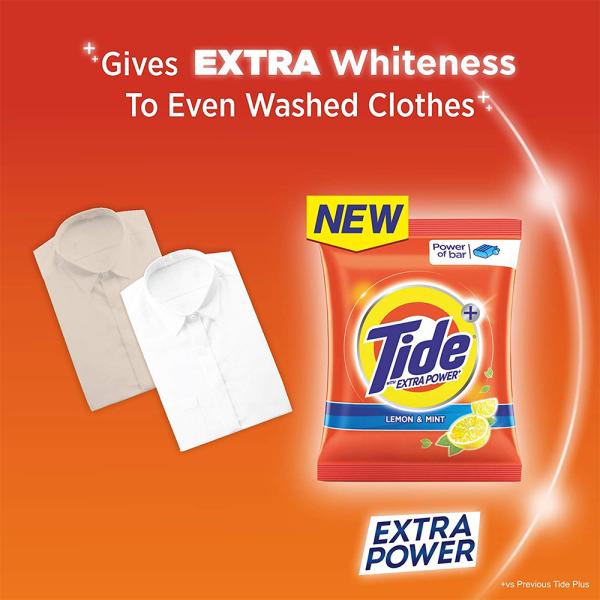 Tide Plus Extra Power Lemon & Mint Detergent Powder 4 kg (Get 1 kg Free ...