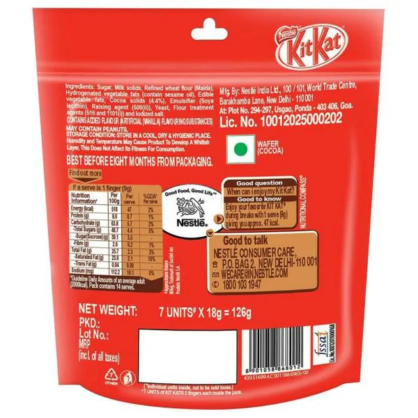 KitKat Share Bag 18 g (7 pcs) - JioMart