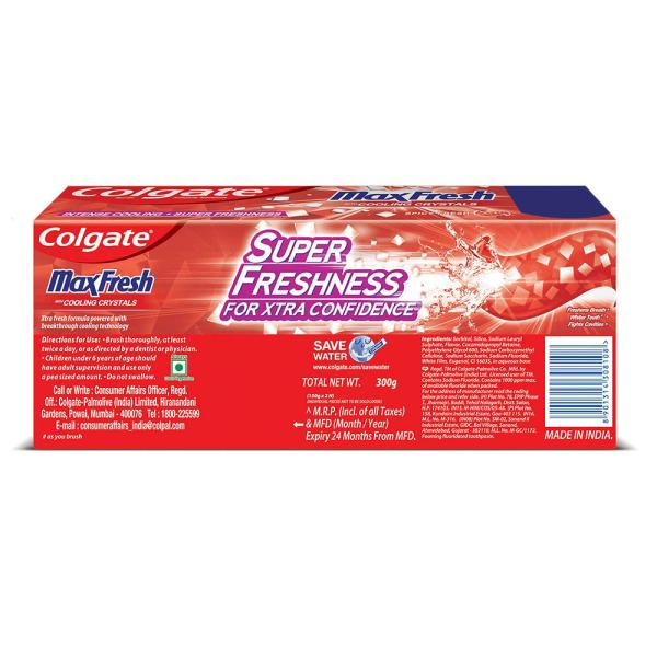 Colgate Max Fresh Spicy Fresh Red Gel Toothpaste 150 g (Pack of 2 ...