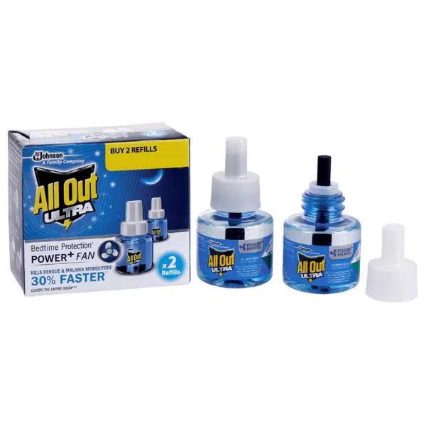 All Out Ultra Power+ Fan Mosquito Repellent Refill 45 ml (Pack of 2 ...