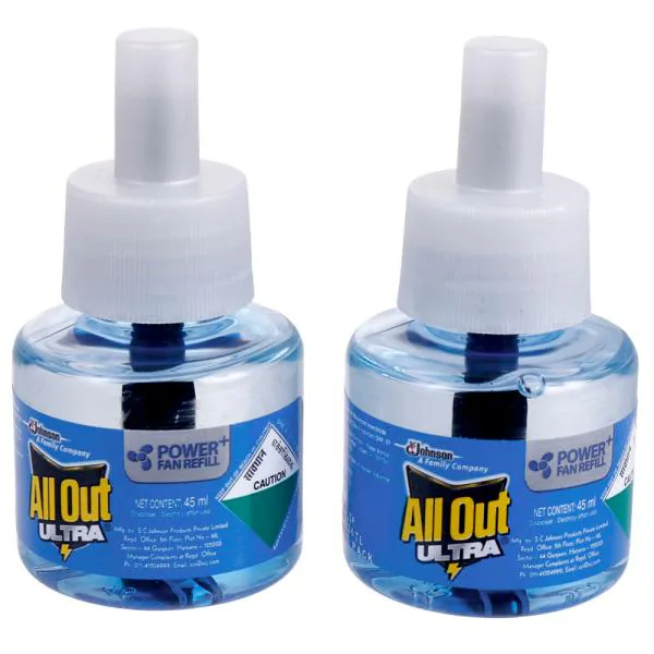 All Out Ultra Power+ Fan Mosquito Repellent Refill 45 ml (Pack of 2 ...