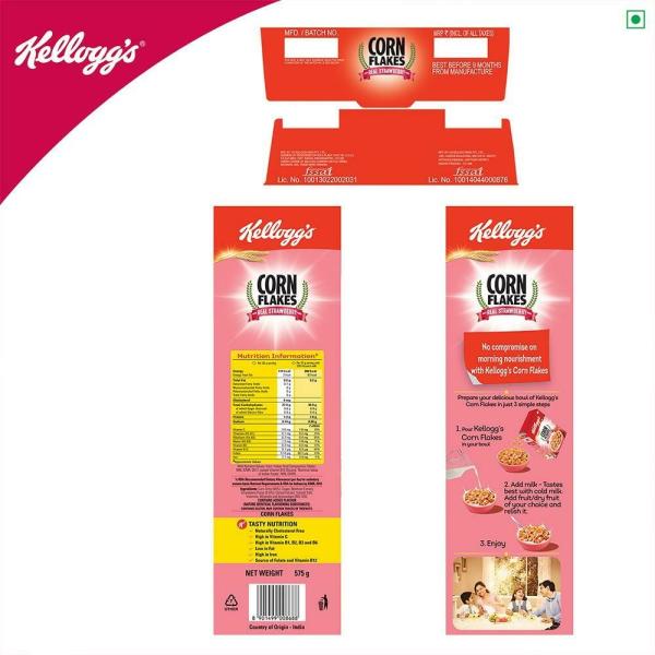 Kellogg's Corn Flakes With Real Strawberry Puree 575 g - JioMart