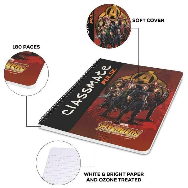 Classmate Stripes 1 Subject Single Line Spiral Notebook (180 pgs) - JioMart