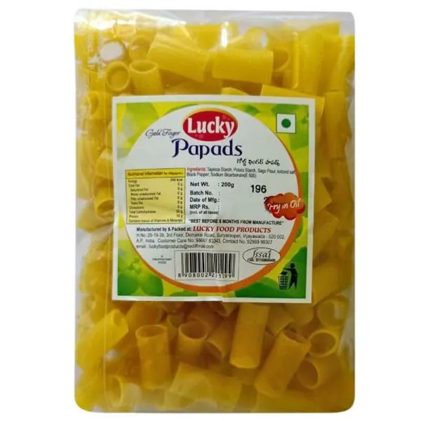 Lucky Gold Finger Papads 200 g - JioMart