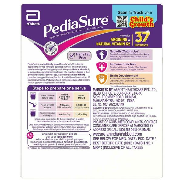 PediaSure Chocolate Drink Powder 200 g (Carton) - JioMart