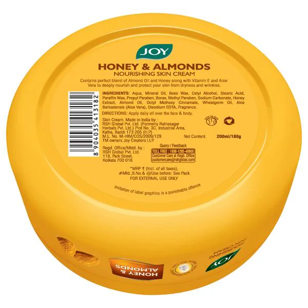 Joy Honey & Almonds Nourishing Skin Cream 200 ml - JioMart