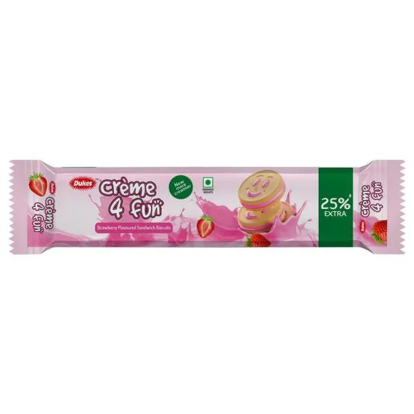 Dukes Creme 4 Fun Strawberry Cream Biscuits 150 g (Pouch) - JioMart
