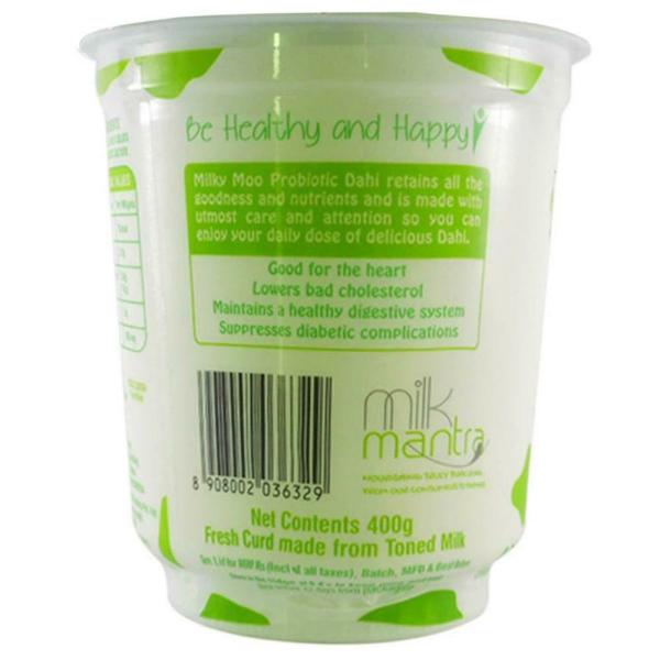 Milky Moo Probiotic Curd 400 g (Cup) - JioMart