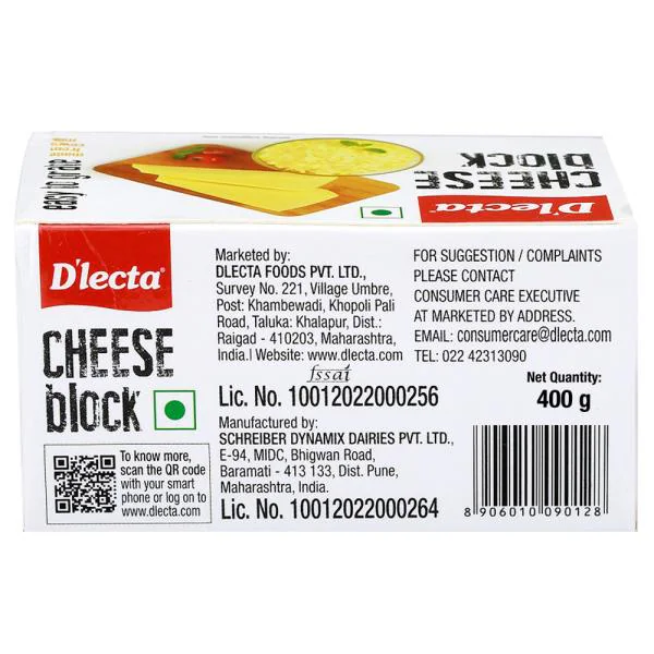 D'lecta Processed Cheese Block 400 g (Carton) - JioMart