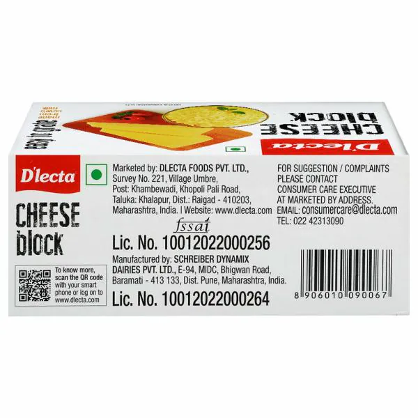 D'lecta Processed Cheese Block 400 g (Carton) - JioMart