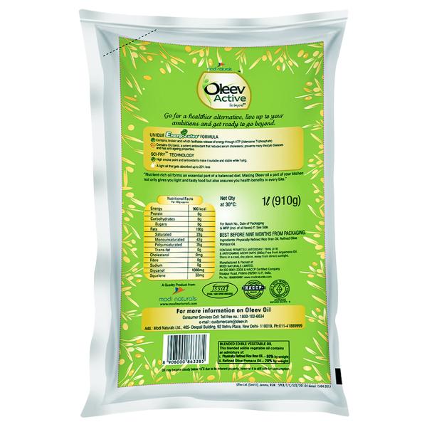 Oleev Active Blended Edible Vegetable Oil 1 L - JioMart